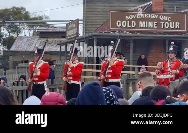 Ballarat, VIC, Australia - 10-Sep-2025 - Red Coat Parade firing their ...