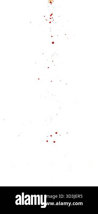 Slow Motion Shot of Red Blood Dripping and Splashing on a Clean White ...