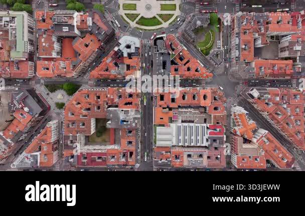 Birds eye view of Moyua Square distinctive elliptical design with its ...
