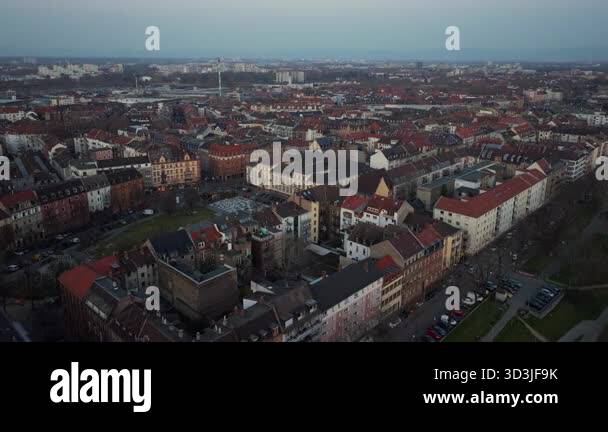 Birds eye view of Mannheims residential architecture and urban ...