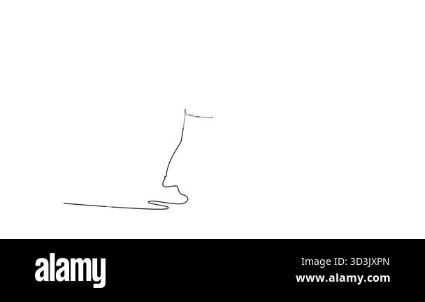 Self drawing animation of single line draw active man shooting athlete ...