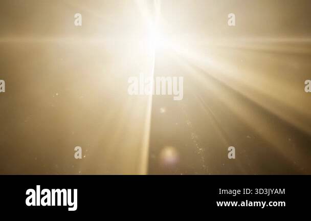 Golden Light Rays Shining Down Through Dust Particles - Abstract ...