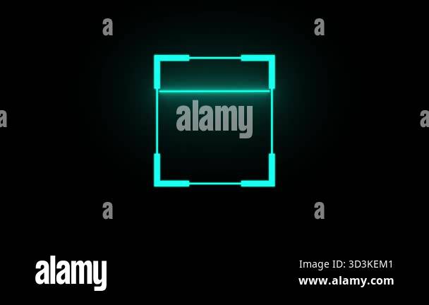 Neon Barcode and QR Code Scanner Icon Animation with Glowing Light ...