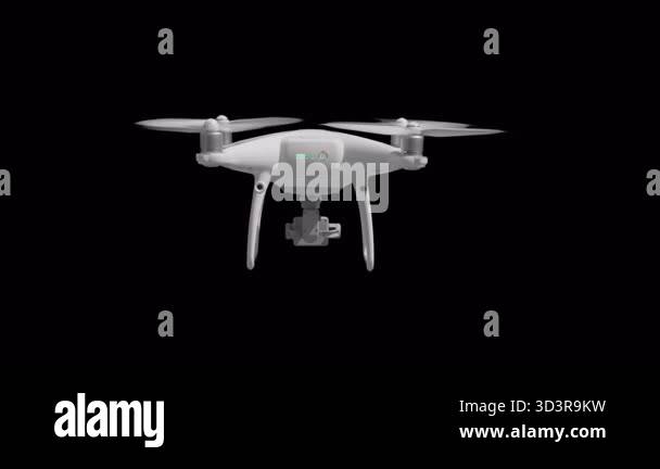 Rear View of a UAV Drone In Flight with Alpha Channel - Transparent ...