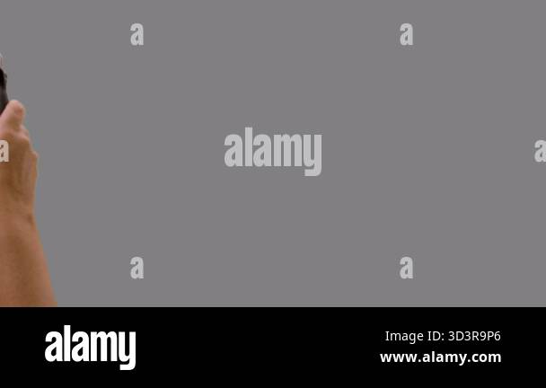 Female Hand Using A Paint Roller Across Screen with Alpha Channel ...