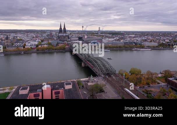 Time lapse clip of the skyline of Cologne (Kln) in Germany and the ...