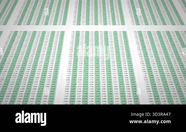 A detailed financial spreadsheet with highlighted data and numeric ...
