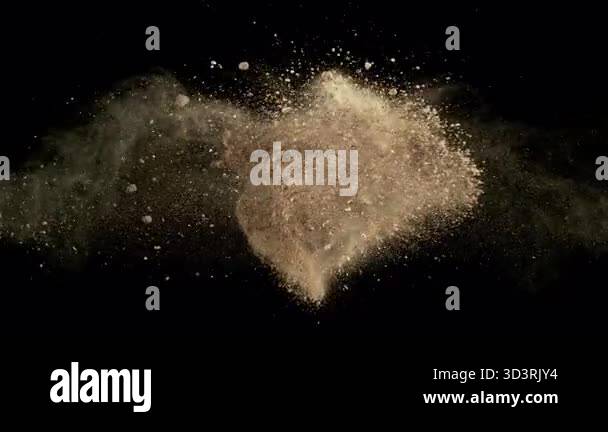 Super Slow Motion of Soil, Rocks and Dust Colliding with Each Other ...