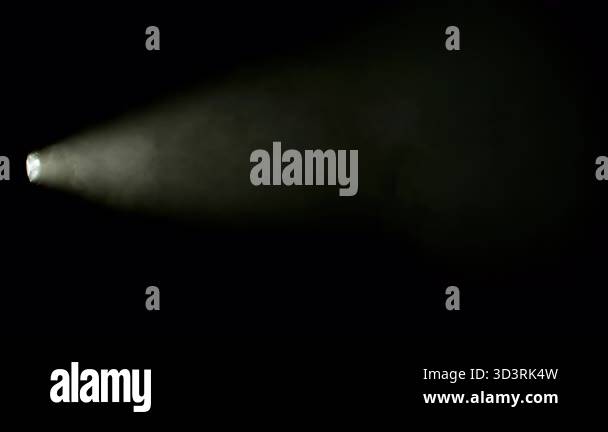 Real Filmed Cone Light Beam Overlay with Haze Isolated on Black ...