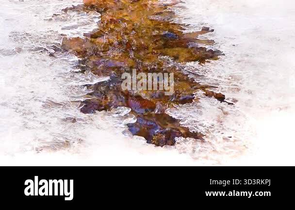 Fixed shot video landscape of about twenty seconds of a stream in the ...