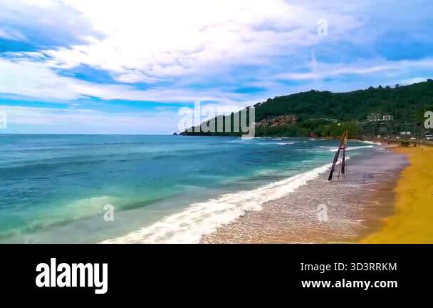 Kalim Beach bay sea coast panorama view with turquoise blue clear water ...