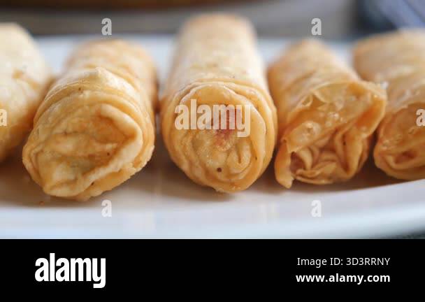 Enjoy watching how to make fresh spring rolls from scratch Stock Video ...