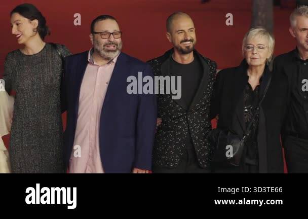 Rome, Italy - October 21, 2025: A group of actors and actresses attend ...