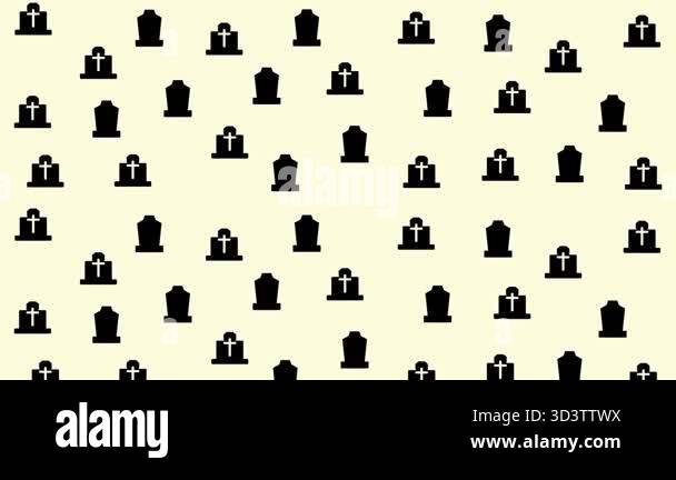 Seamless cemetery pattern black tombstones Stock Videos & Footage - HD ...