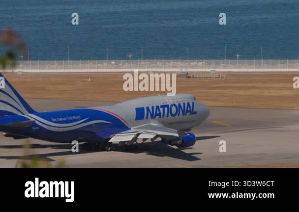 HONG KONG - JANUARY 28, 2025: National Airlines Boeing 747 taxiing at ...