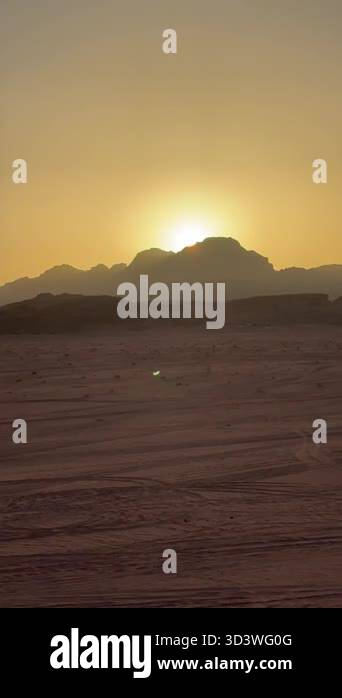 Sunset in Wadi Rum desert, Jordan,the Wadi Rum desert with sand in ...