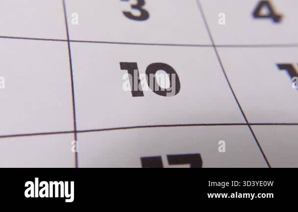 Number 10 on calendar Stock Videos & Footage - HD and 4K Video Clips ...