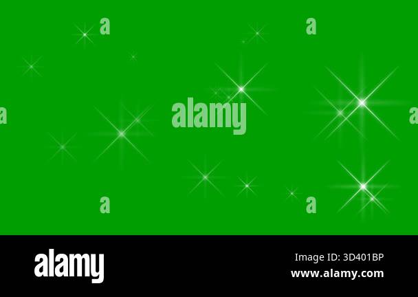 Glitter sparkle animation on green screen background for chroma key ...