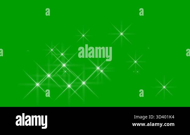 Bright white glitter sparkle star animation on green screen for easy ...