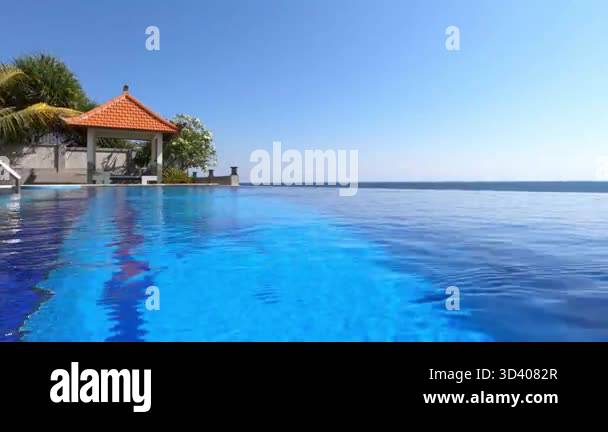 Swimming pool, Island Bali, Indonesia, Southeast Asia.Time lapse of the ...