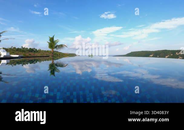 Swimming pool, Island Nusa Penida, Indonesia, Southeast Asia.Time lapse ...