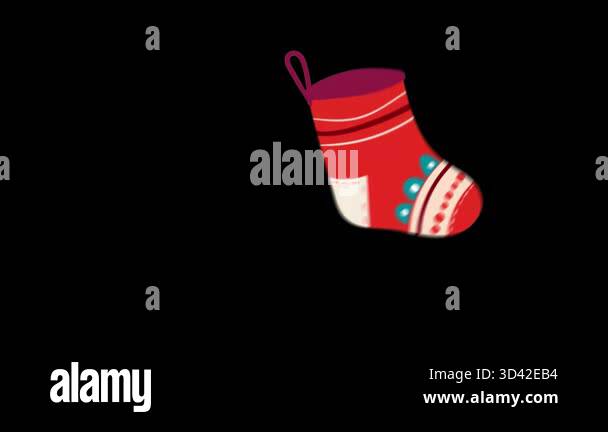 Animated Christmas stocking element for festive holiday . Festive ...