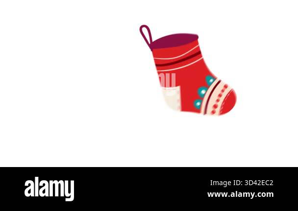 Animated Christmas stocking element for festive holiday . Festive ...