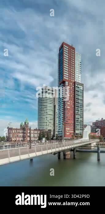 Hyperlapse of the Rijnhaven Bridge, known locally as Hoerenloper, in ...