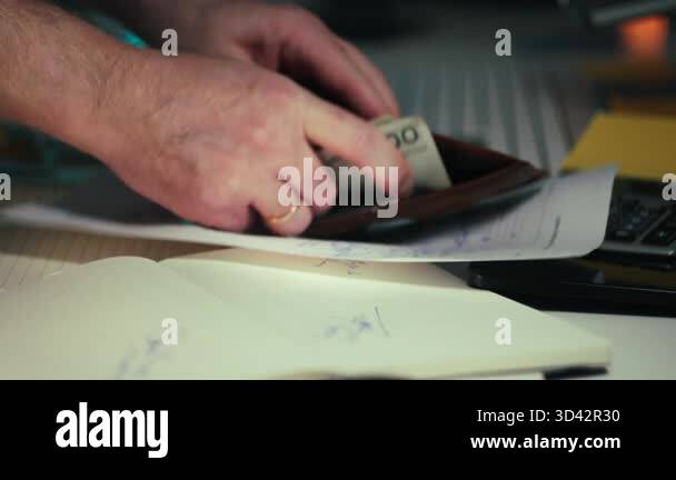Wallet Polish Money Cash Payment Office Documents. Close-up hand ...
