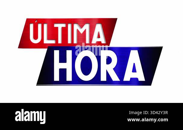 Breaking news sign in Spanish isolated on white background - 3D 4k ...