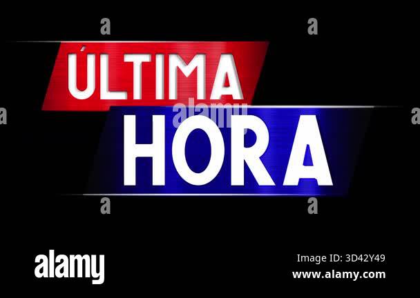 Breaking news sign in Spanish isolated on black background - 3D 4k ...