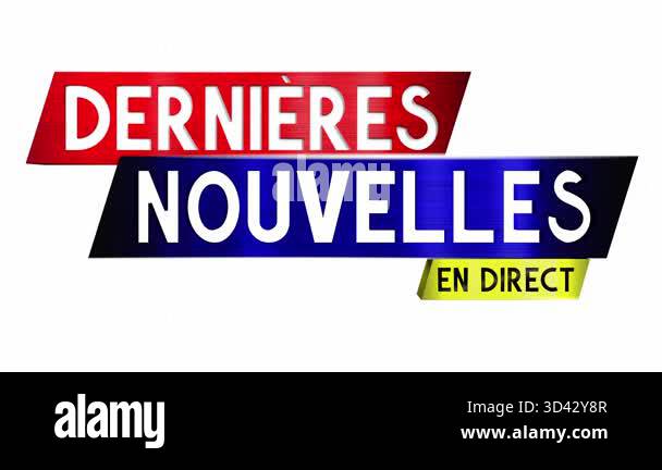 Live breaking news sign in French isolated on white background - 3D 4k ...