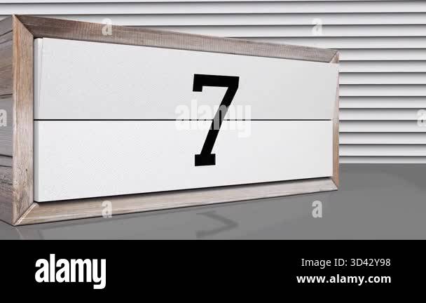 Wooden flip calendar changing days of a month from 1 to 31 - 3D 4k ...