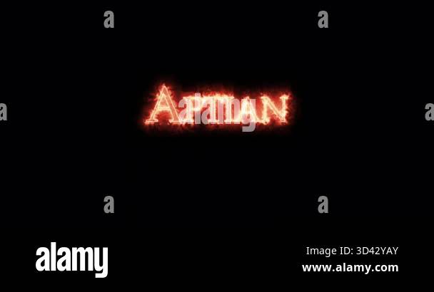 Aptian, age geological, written with fire. Loop Stock Video Footage - Alamy