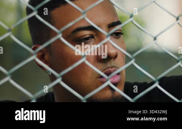 Latin Hispanic man of African descent in close-up portrait, gazing ...