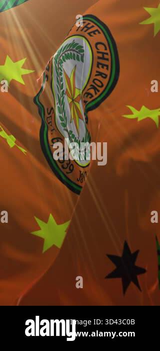 Cherokee Nation Flag, Loop. 4K Vertical Stock Video Footage - Alamy