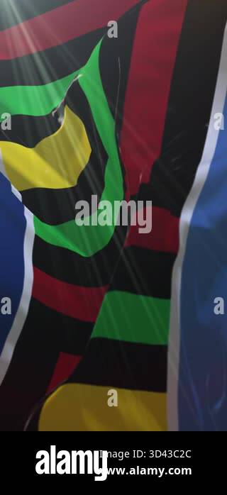 Flag of Toba or Qom people, Argentina, Paraguay, Bolivia. Loop. 4K ...