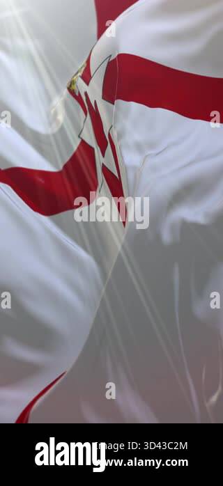 Flag of Northern Ireland, Ulster Banner. Loop. 4K Vertical Stock Video ...