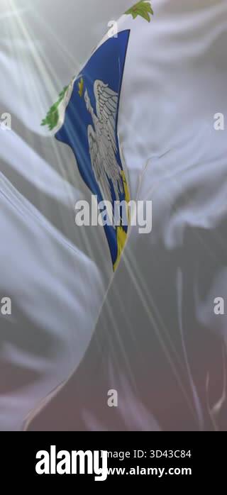 Flag of Province of L'Aquila, Italy. 4K Vertical. Loop Stock Video ...