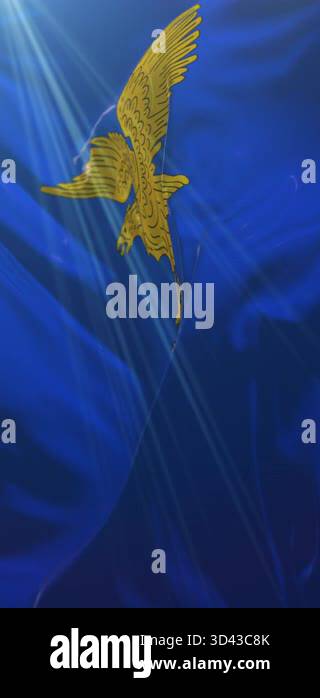 Flag of the italian region of Friuli-Venezia Giulia, Italy. Loop. 4K ...