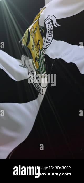 Lisbon Flag, Portugal. 4K Vertical. Loop Stock Video Footage - Alamy