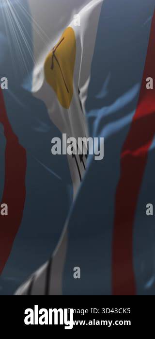 Corrientes City Flag, Argentina. Loop. 4K Vertical Stock Video Footage ...