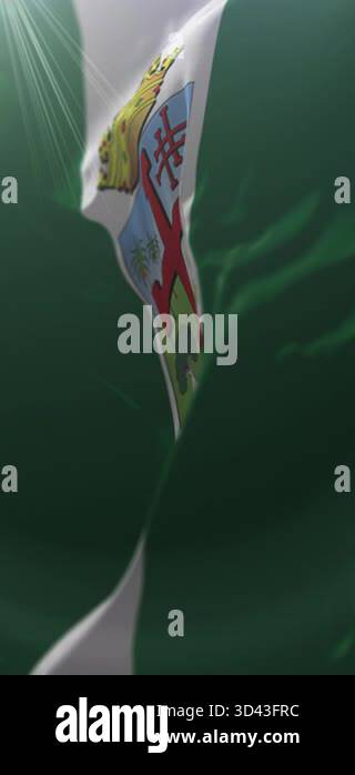 Flag of Santa Cruz de la Sierra city, Bolivia. 4K Vertical. Loop Stock ...