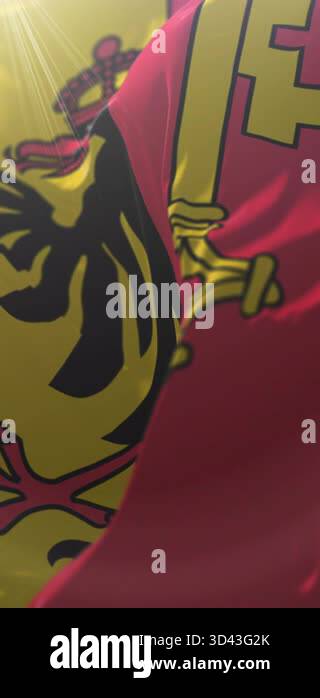 Geneva Flag, Switzerland. Loop. 4K Vertical Stock Video Footage - Alamy