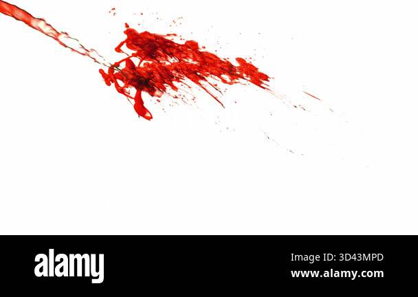 Blood Splash in Super Slow Motion . Isolated on White Background . High ...