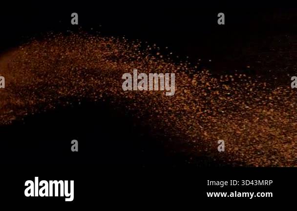 Super Slow Motion Shot of Flying Tennis Ball with Clay , Isolated on ...
