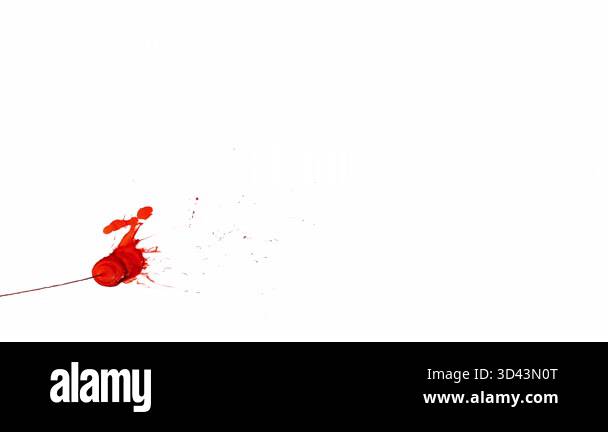 Blood Splash in Super Slow Motion . Isolated on White Background . High ...