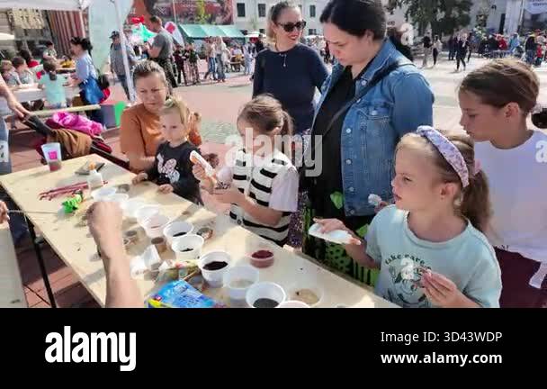 Timisoara, Romania, September 27, 2025, Families enjoy creative art ...