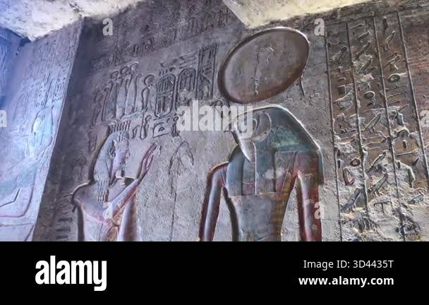 Valley of the Kings, Egypt December 17, 2018: Relief carvings inside ...