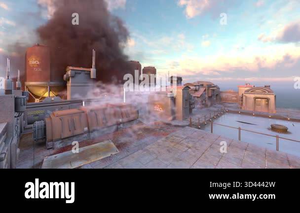 3D rendering of the base under attack Stock Video Footage - Alamy